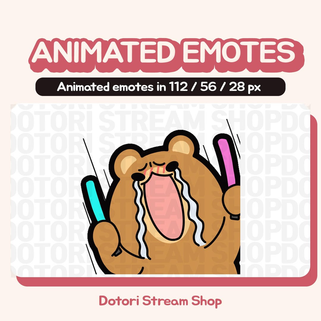 Animated Emote | Cute Fan Bear Emote | Twitch Sub Emote, Discord Emote ...