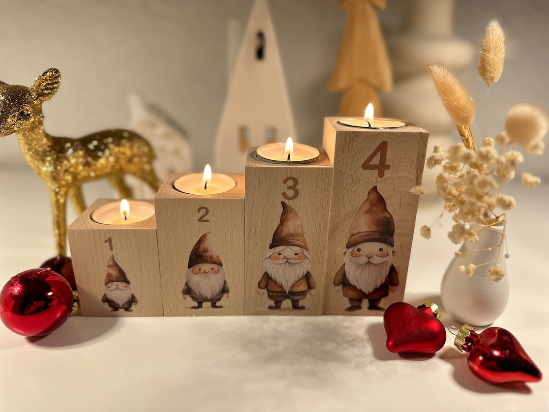 Candle Holder Advent Advent Wreath Advent Calendar Tealight - Etsy