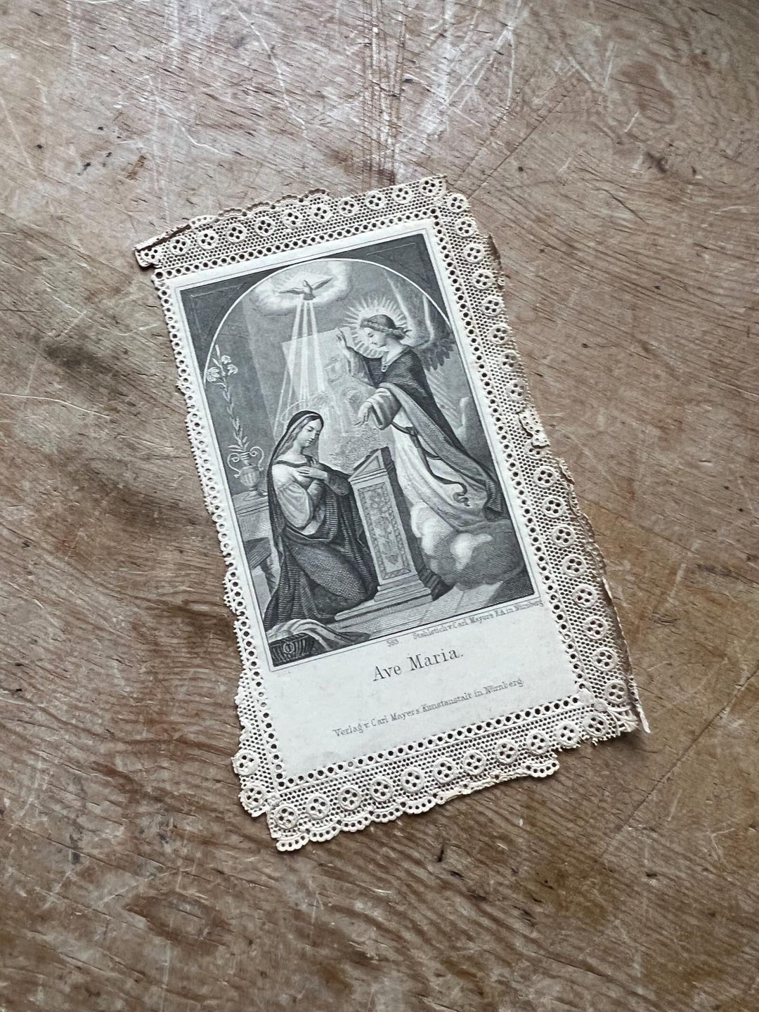 Antique German Catholic Prayer Card / Late 1800's / Ave Maria - Etsy