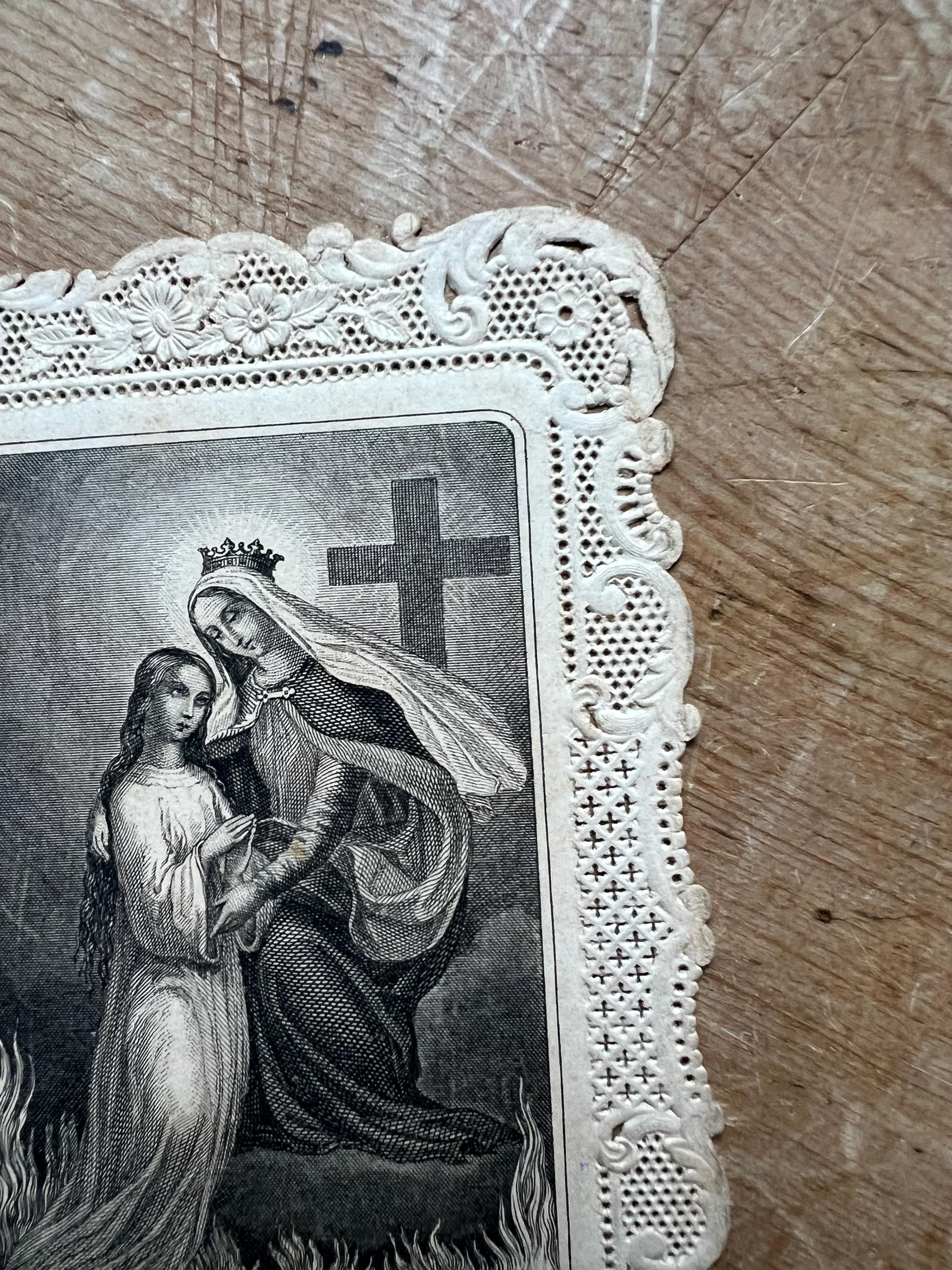 Antique German Prayer Card / Paper-lace Border - Etsy