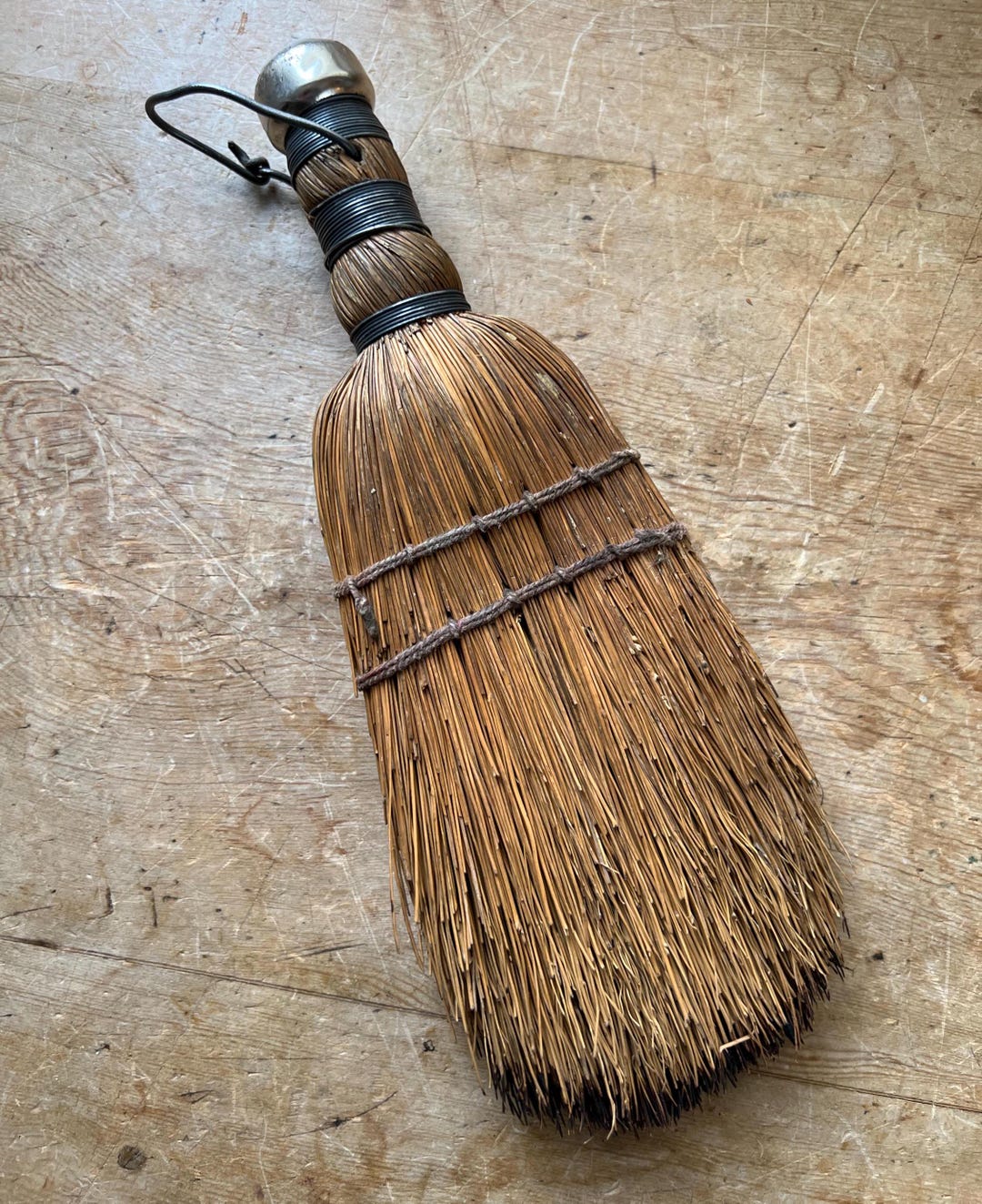 Old Straw Whisk Broom / Straw, Wire, Cotton String - Etsy