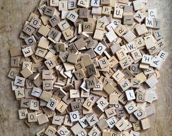 Vintage Scrabble Wood Tiles Letters 68 Game Pieces - Etsy