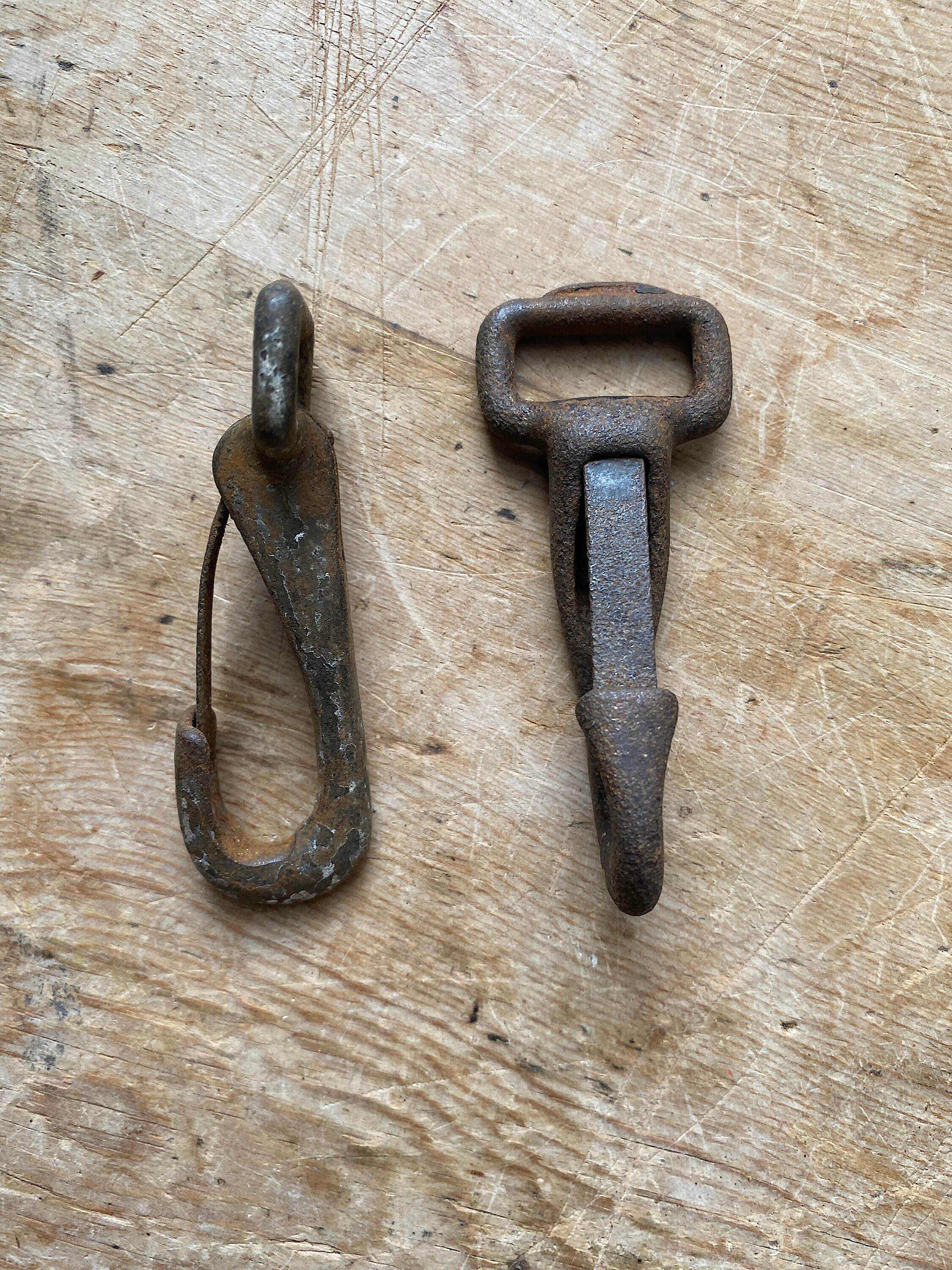 Pair of Two 2 Vintage Iron Clasp Hooks Nice Patina - Etsy
