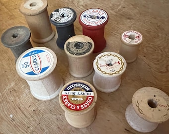Wooden Vintage Sewing Thread Spools - Etsy
