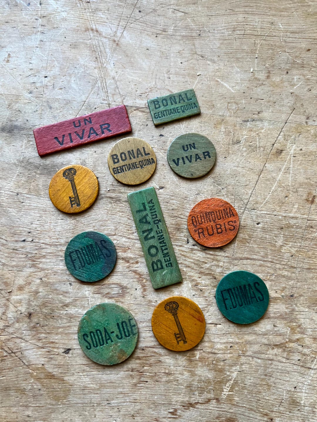 Vintage French Jetons / Wood Tokens - Etsy