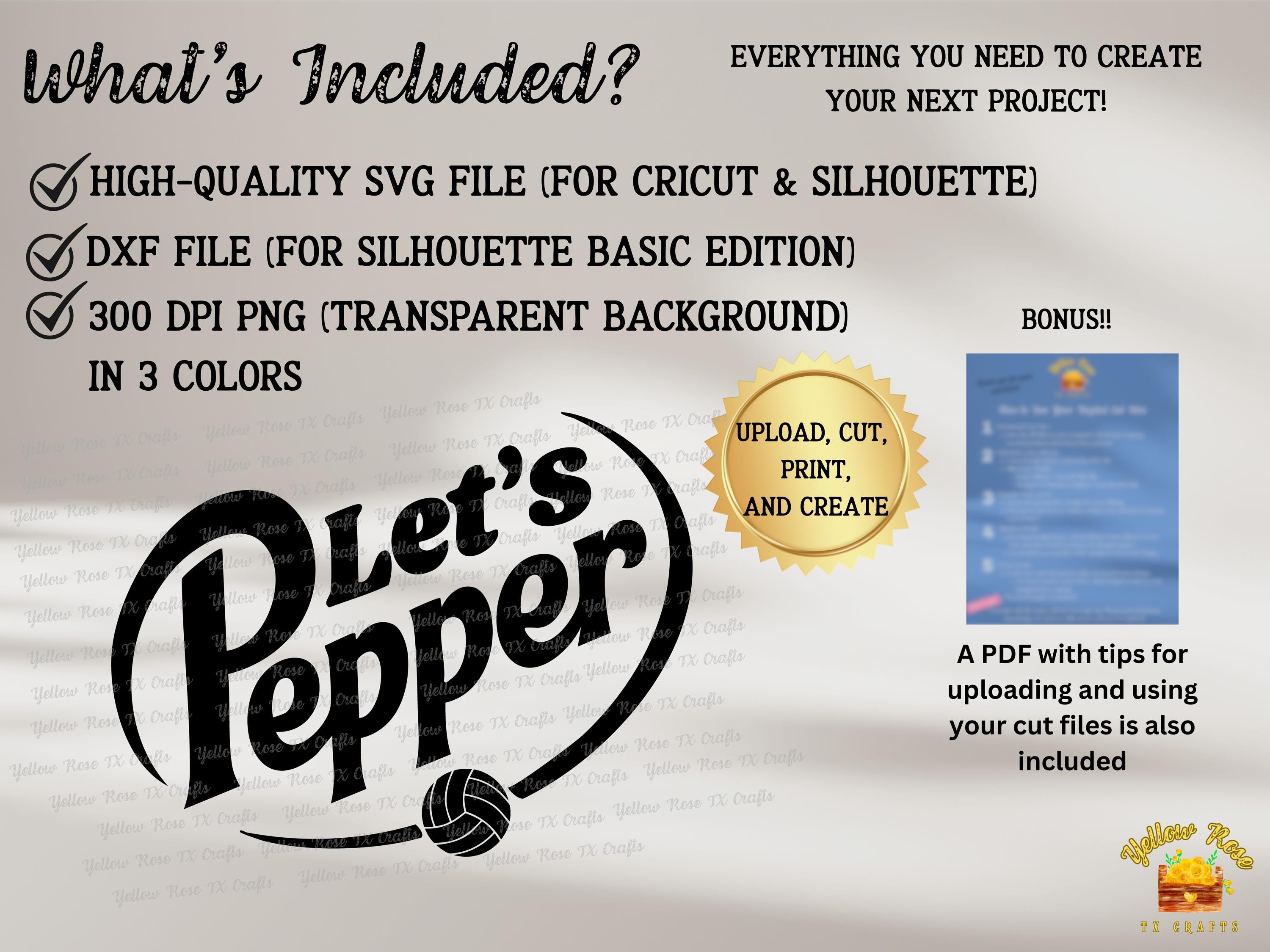 Let's Pepper Volleyball SVG DXF Png | Volleyball Digital File for DIY ...