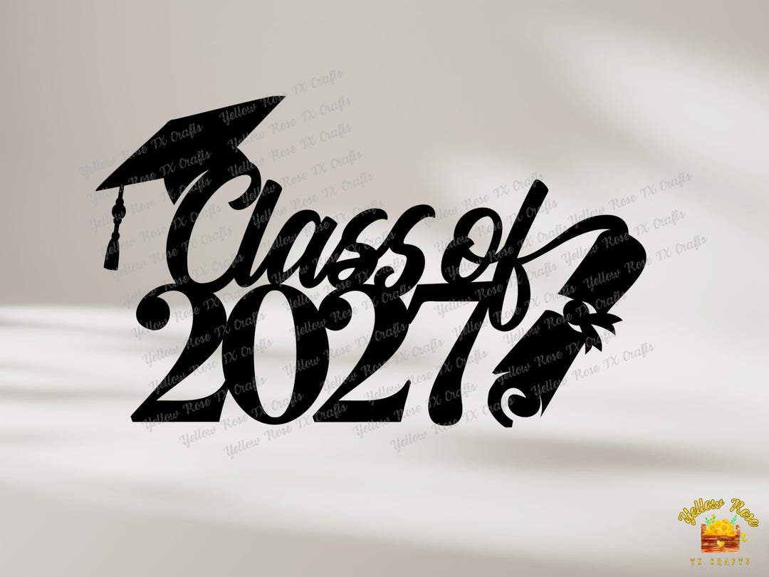 Class of 2027 Graduation SVG | Cap and Diploma PNG Digital File for DIY ...