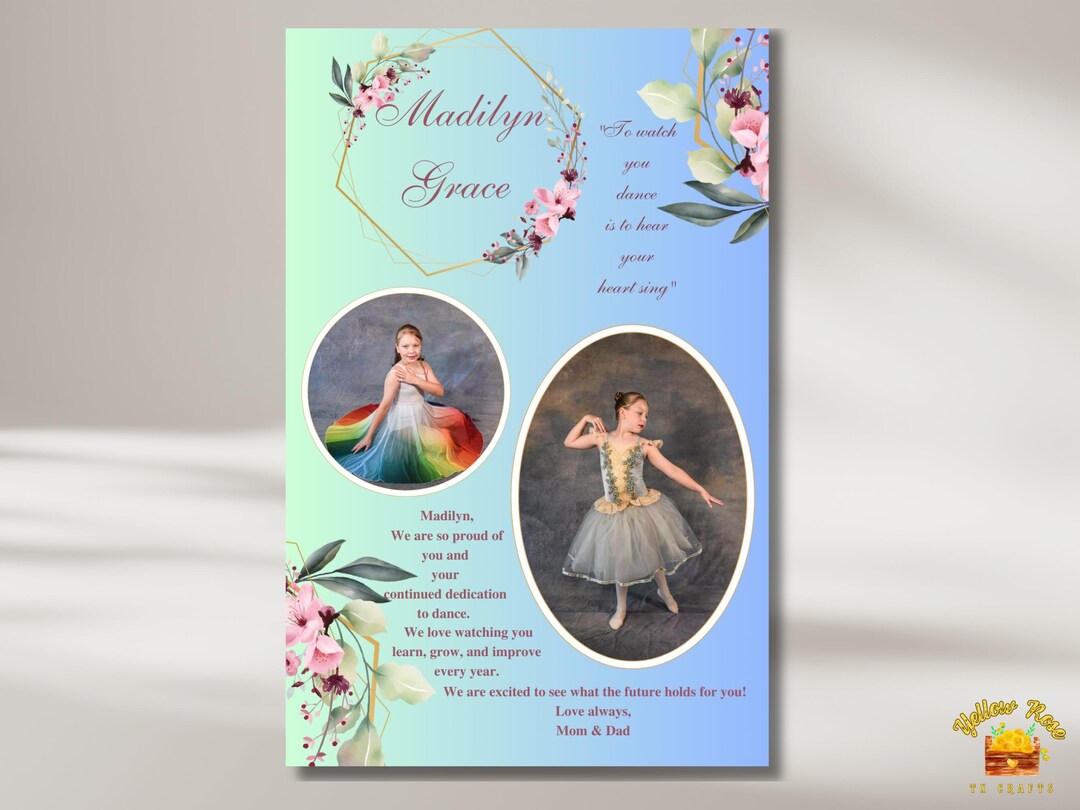 Elegant Floral Ballet Recital Program Template - Printable Dance ...