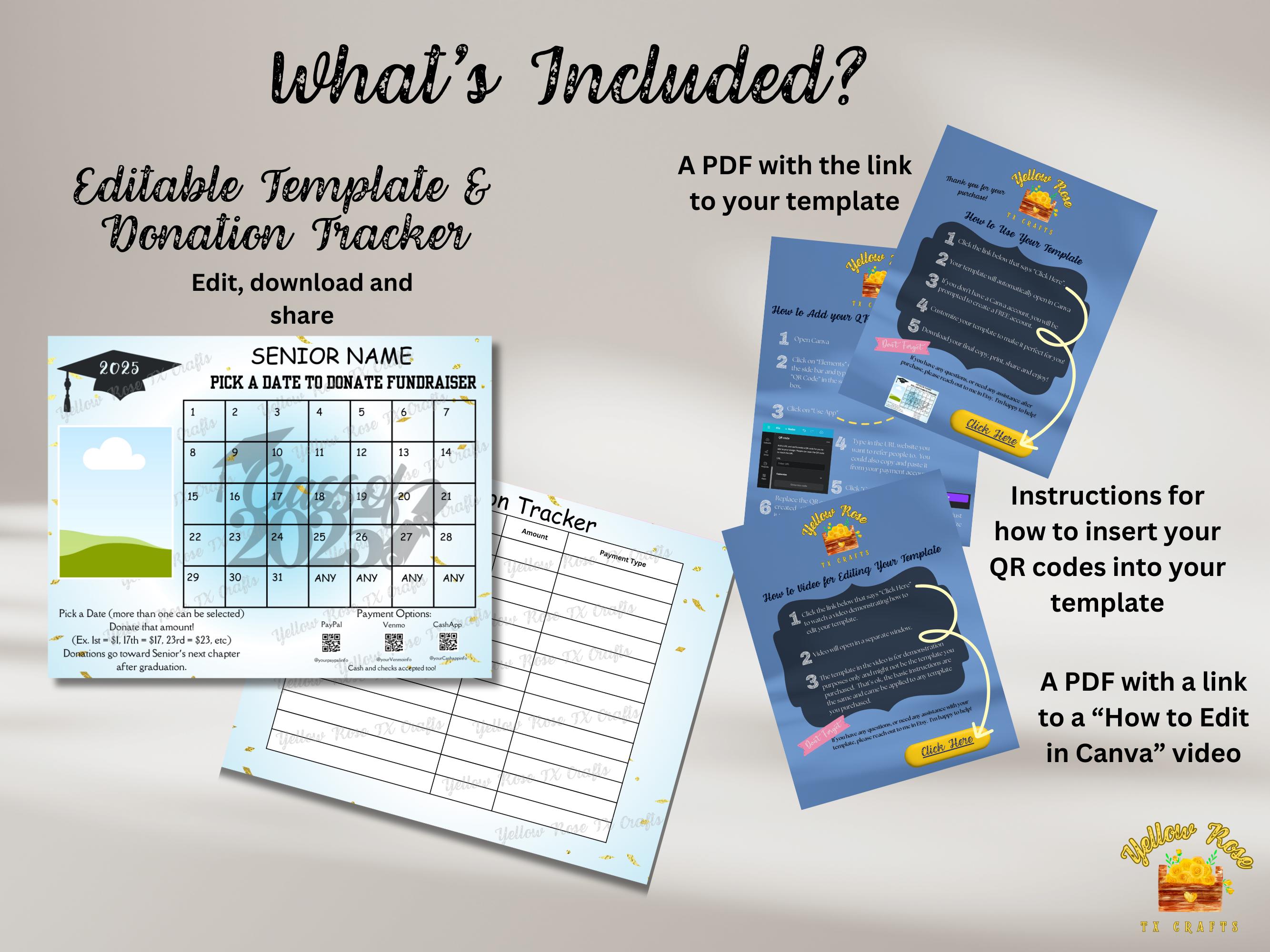 Pick a Date Donation Calendar for Seniors - Class of 2025 Graduation ...