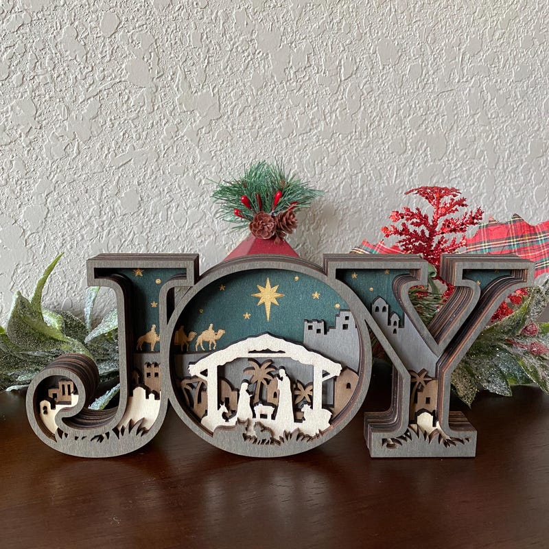 Joy Nativity Svg - Etsy