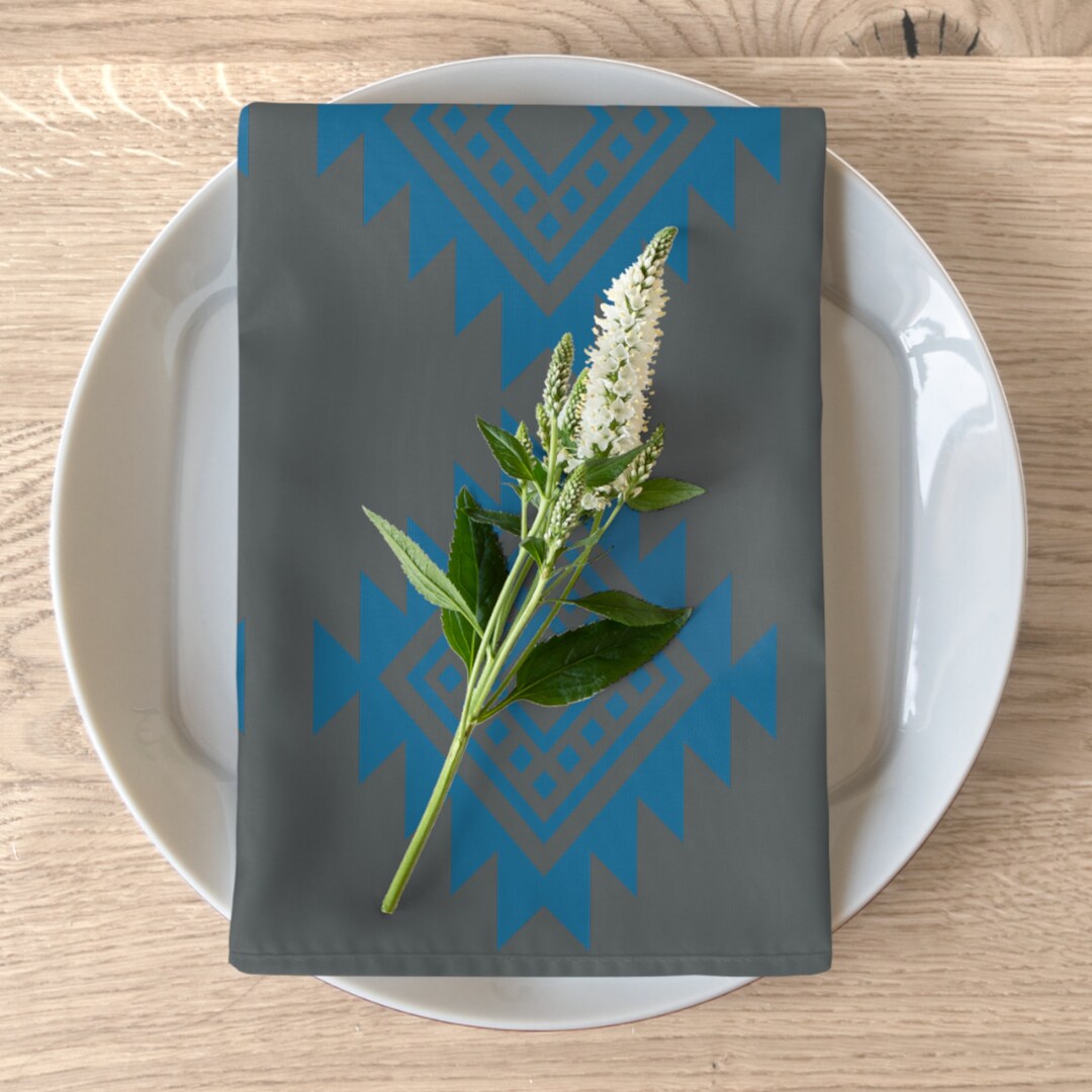 Blue Native Pattern Dinner Napkins - Etsy