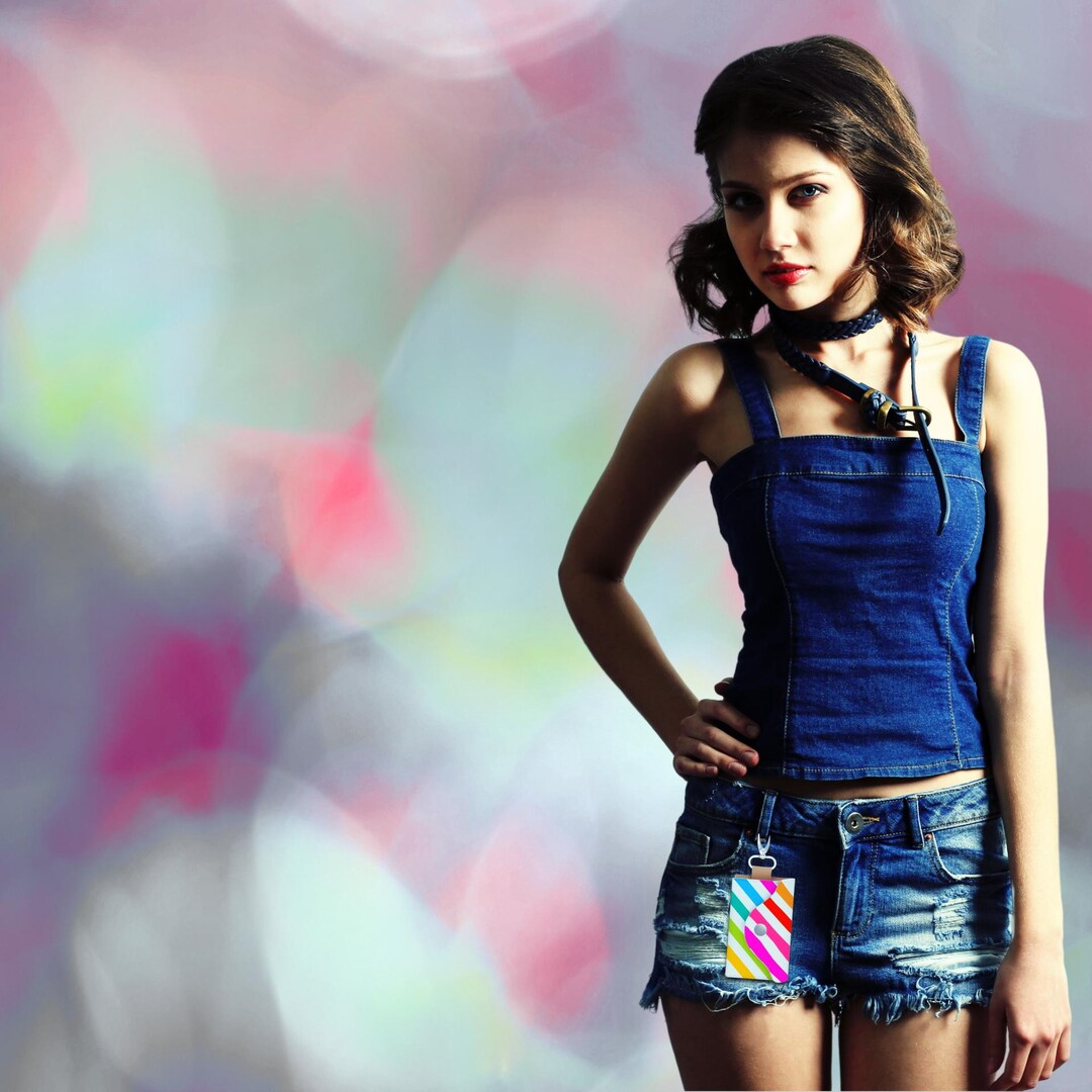 Rainbow Stripe Key & Card Wallet, Bold, Bright and Beautiful, Leather ...