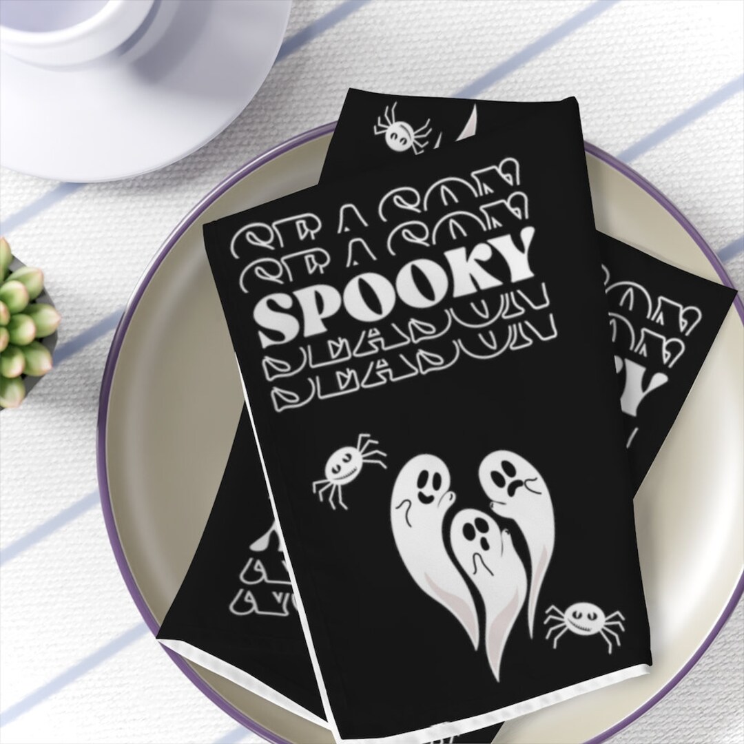 Spooky Halloween Black Dinner Napkins, Lunch Napkins, Party Napkins ...