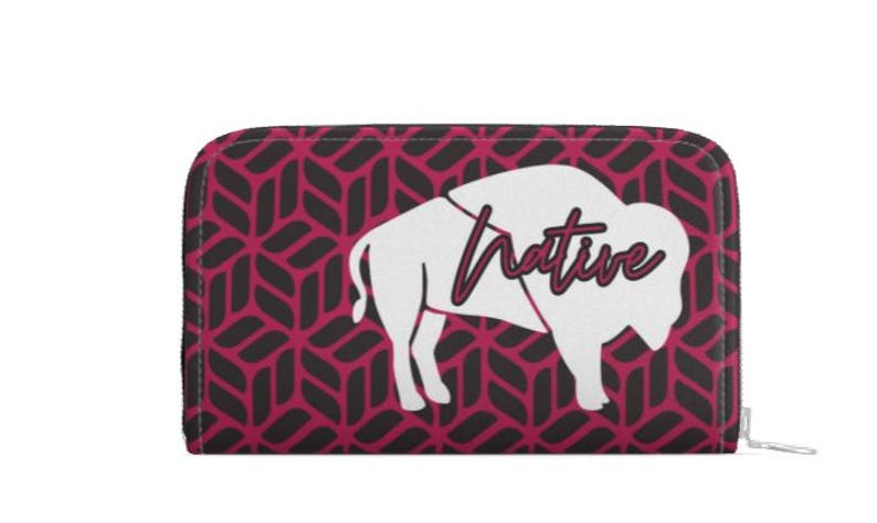 Luxury Napa Leather Custom Long Wallet – Fuchsia and Black Innii Bison ...