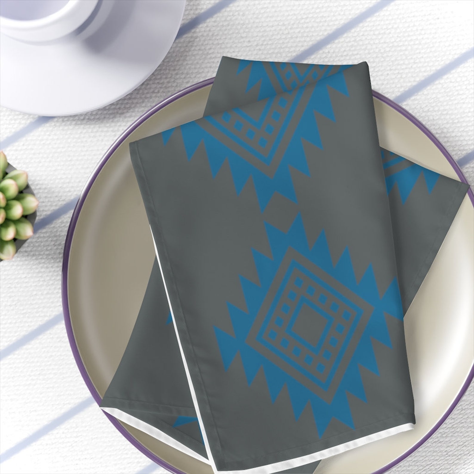 Blue Native Pattern Dinner Napkins - Etsy
