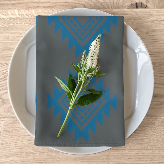 Blue Native Pattern Dinner Napkins - Etsy