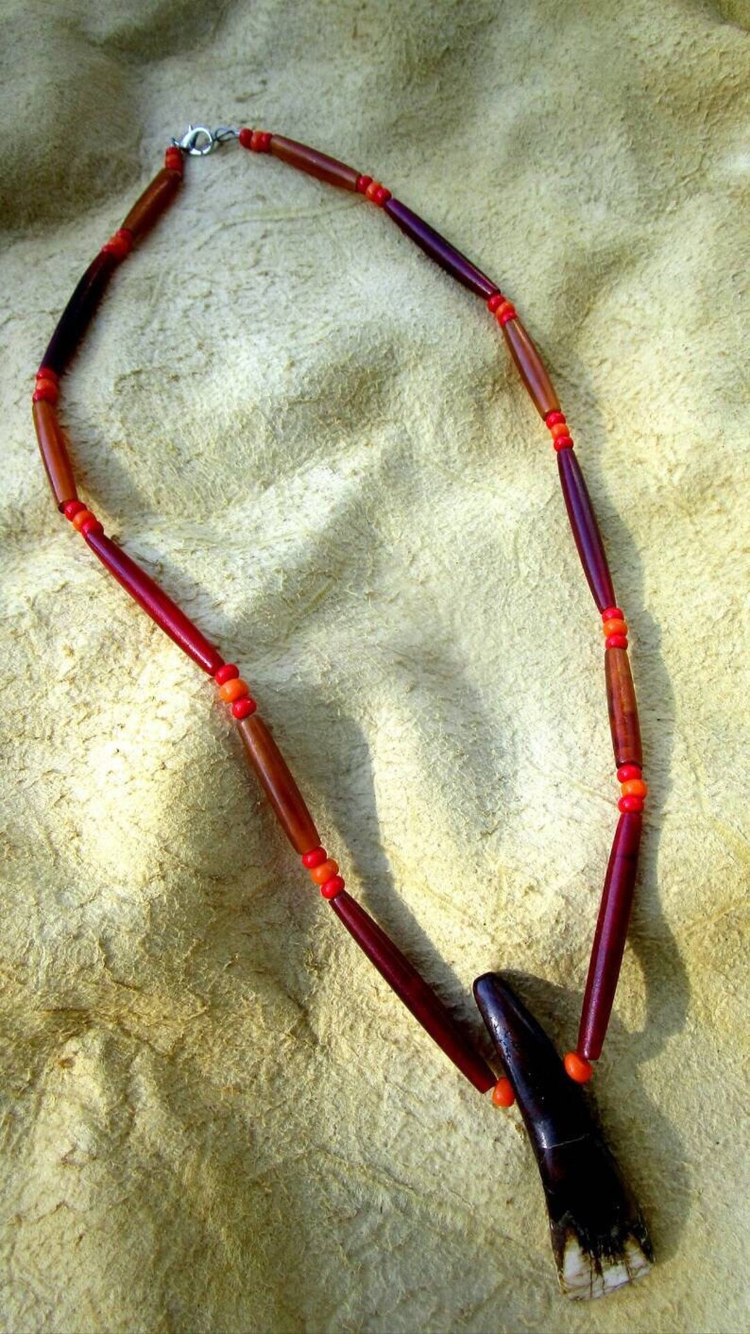 Ancient Bison Tooth Pendant Necklace - Etsy