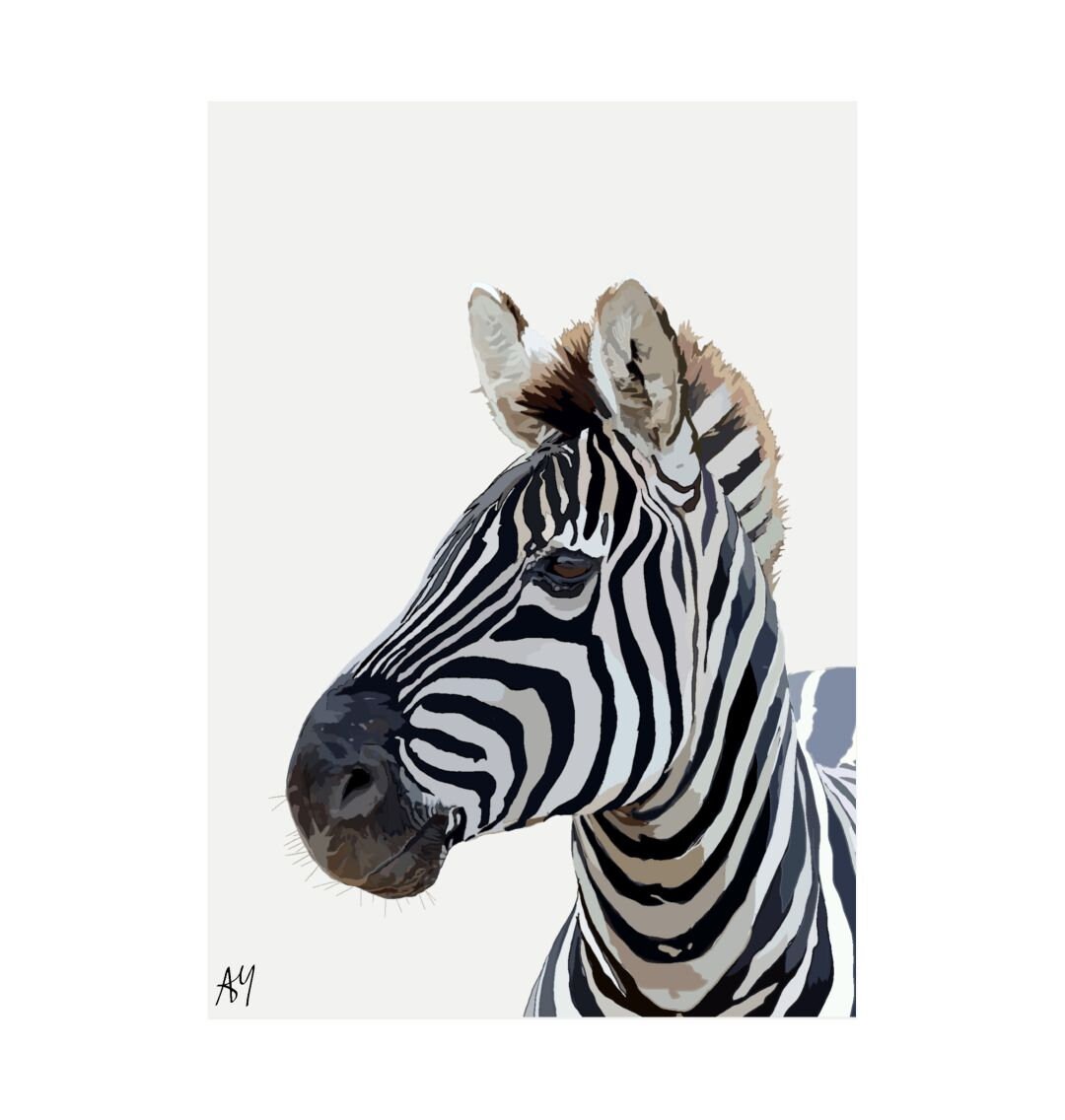 Zebra A4 Print - Etsy