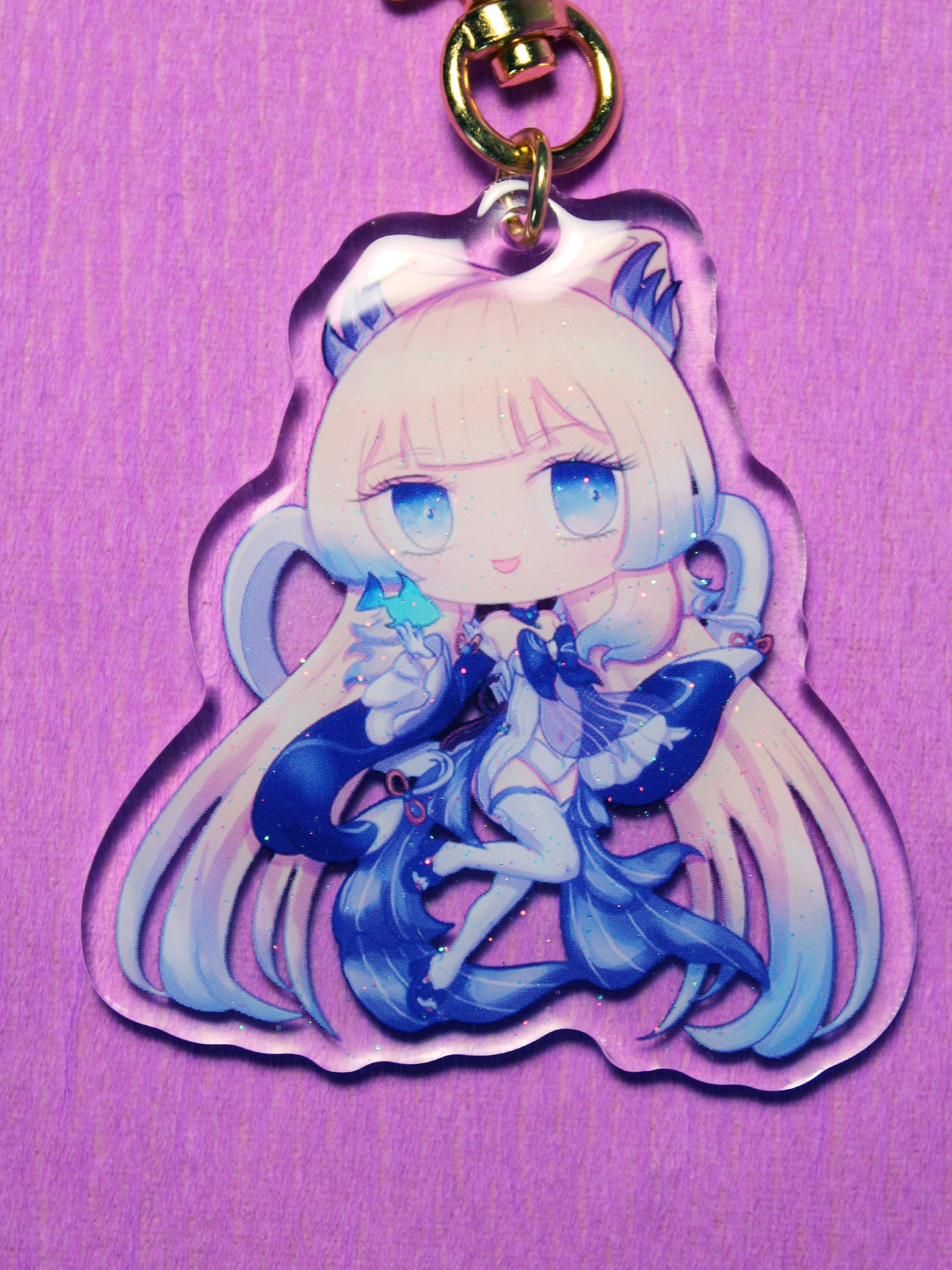 Kokomi / Genshin Impact Videogame Healer Water Chibi Kawaii Charm ...