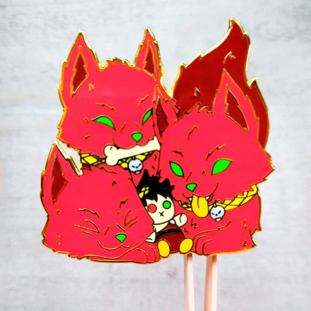 HARD ENAMEL PIN ღ Fan Art Hades Cancerberus Cerberus Linarahe Cute ...