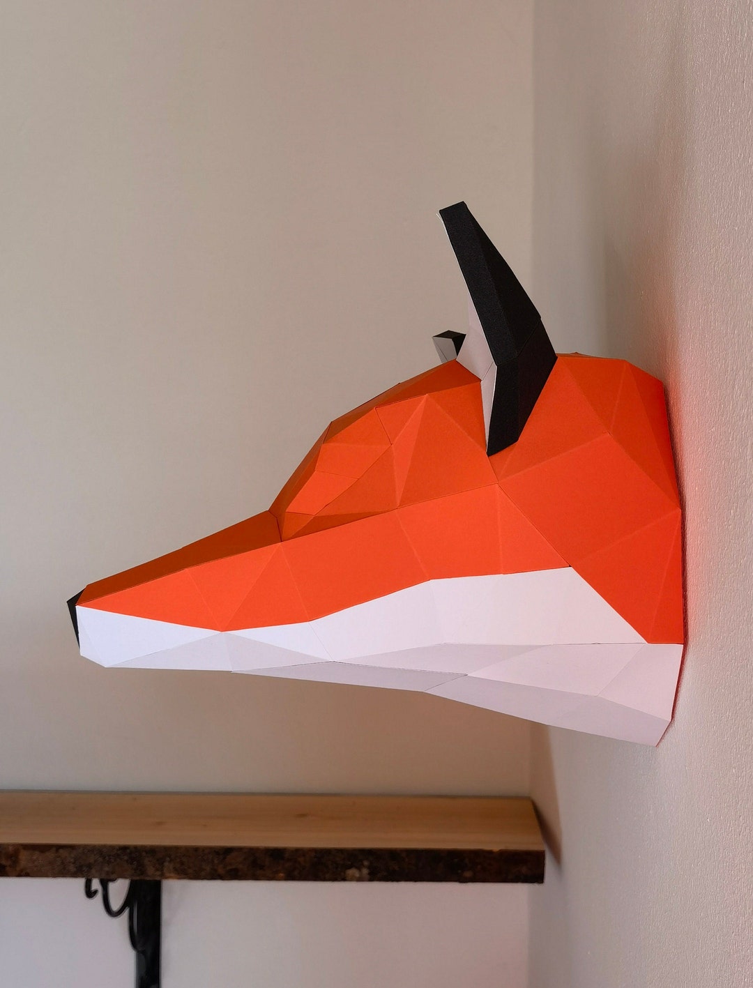 DIY Paper Sculpture Fox, 3D Paper Model Fox, DIY Wall Trophy, Origami ...