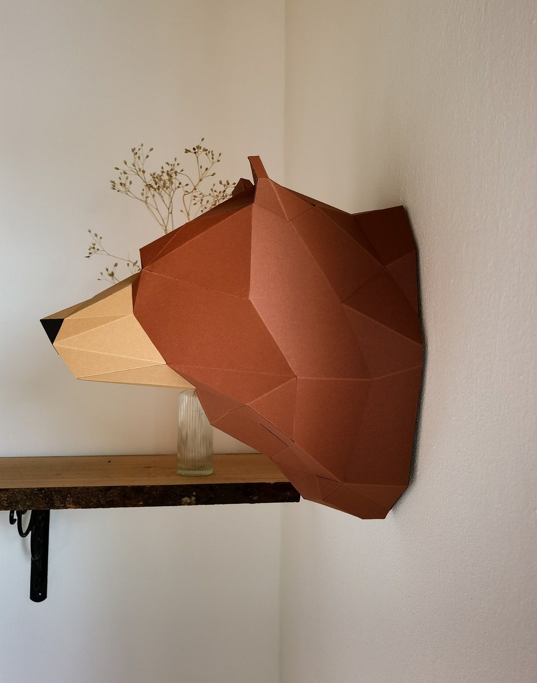 Craft Sheet Bear Made of Paper, DIY Paper Sculpture Brown Bear, 3D ...