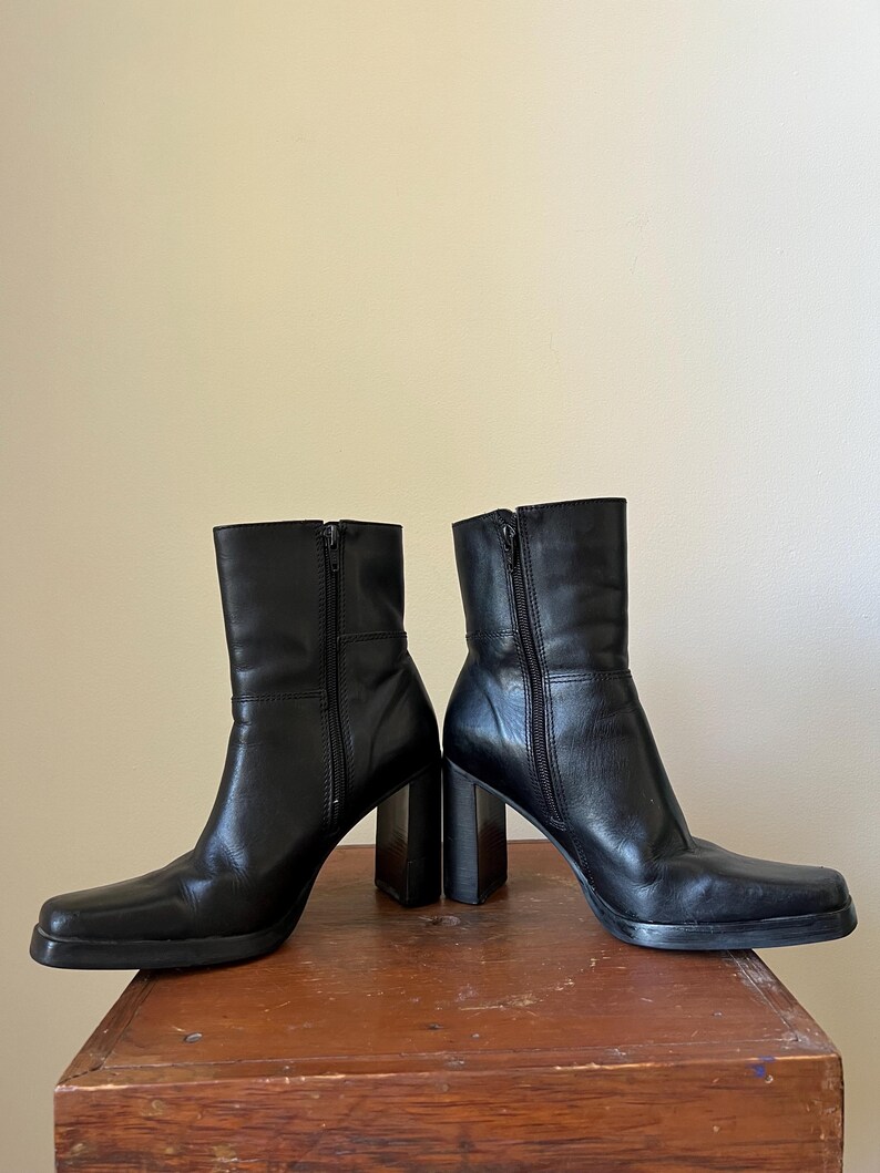 Vintage 90s Candie’s Leather Boots - 6.5 - Etsy