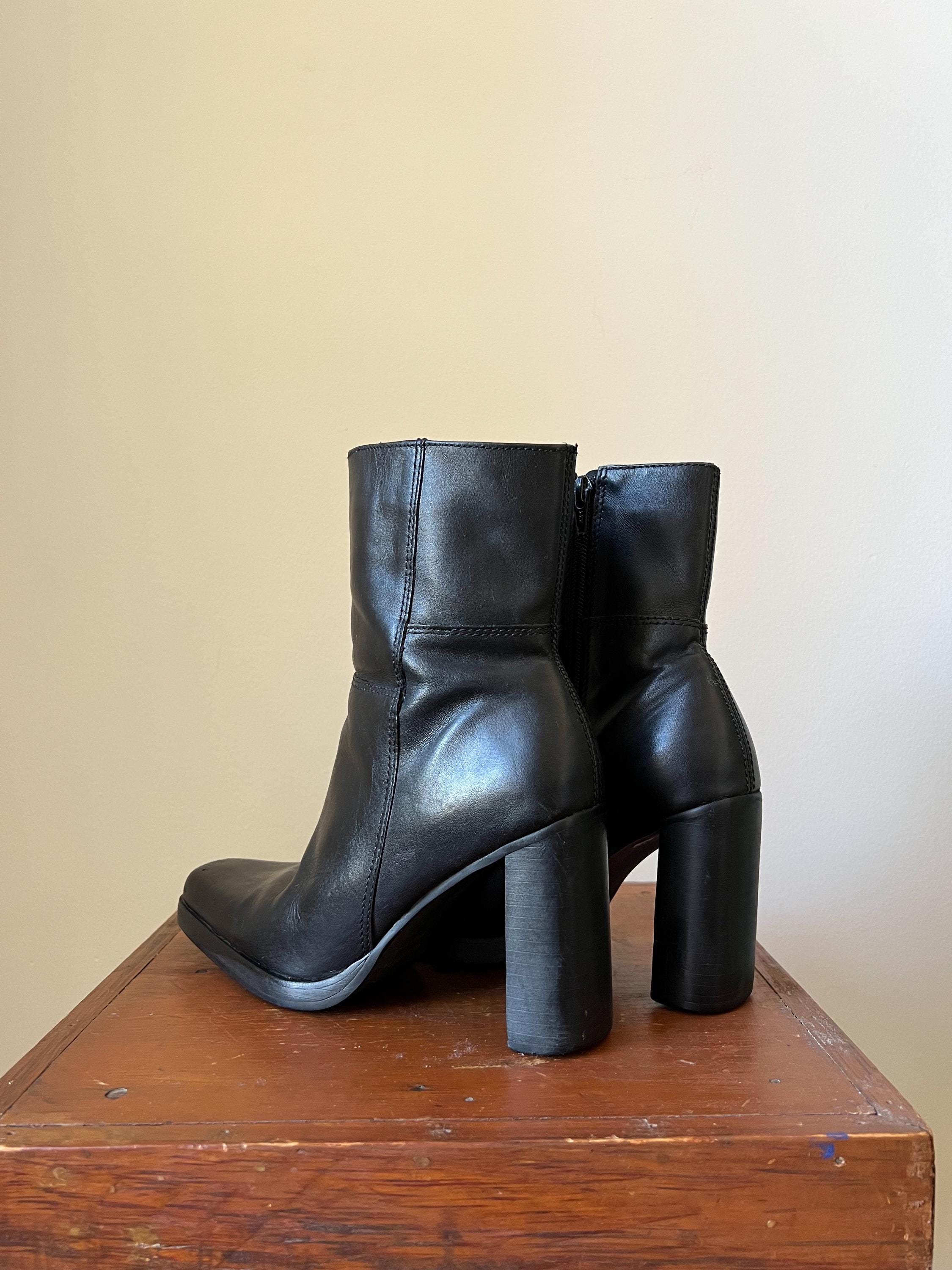 Vintage 90s Candie’s Leather Boots - 6.5 - Etsy