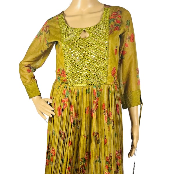 Premium Super Soft Cotton Angrakha Anarkali Dress With Pant and Dupatta ...