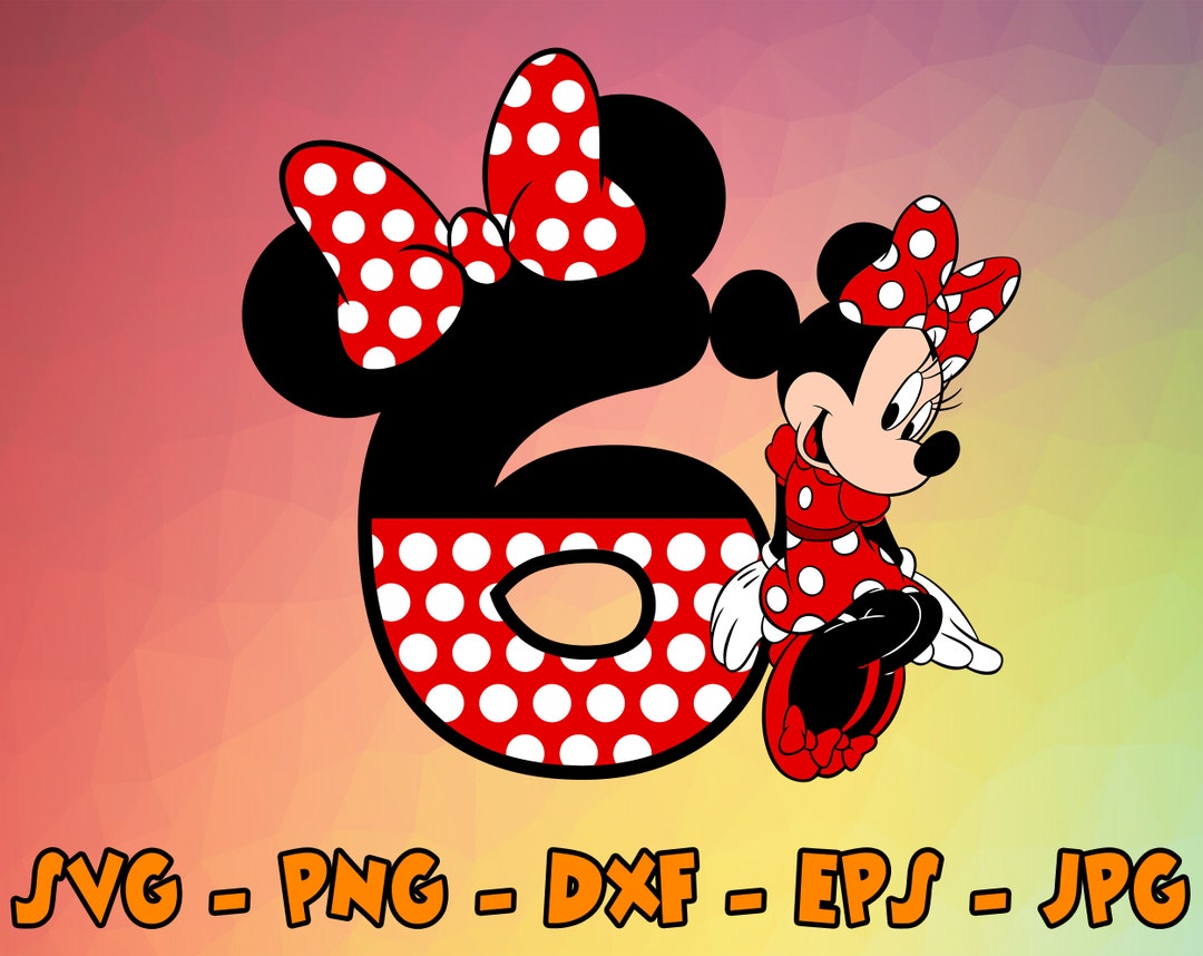 Birthday Minnie Mouse Svg, Cupcake Toppers, Cupcake Pick, 6th Birthday ...