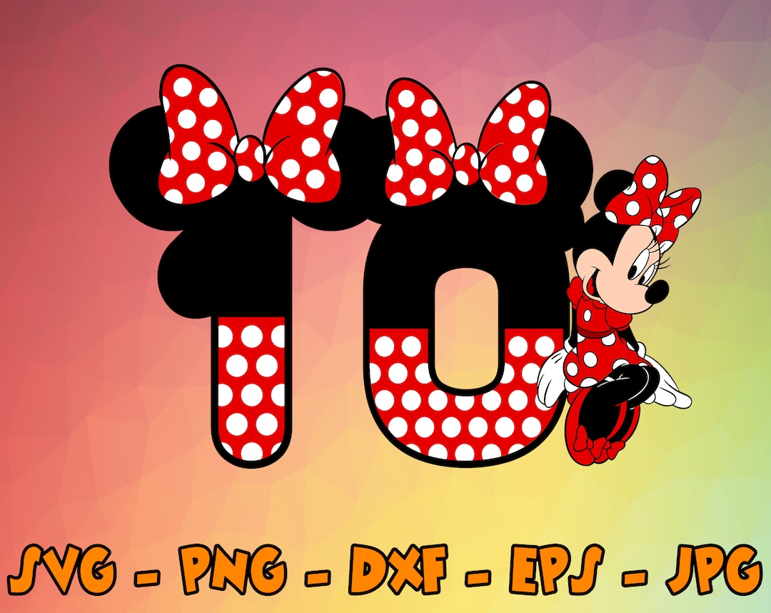 Birthday Minnie Mouse Svg, Cupcake Toppers, Cupcake Pick, 9th Birthday ...