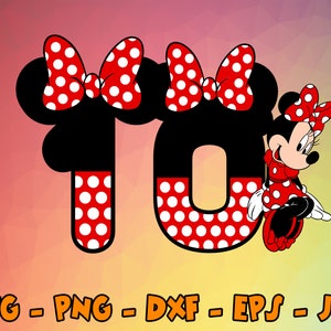 Birthday Minnie Mouse Svg, Cupcake Toppers, Cupcake Pick, 9th Birthday ...