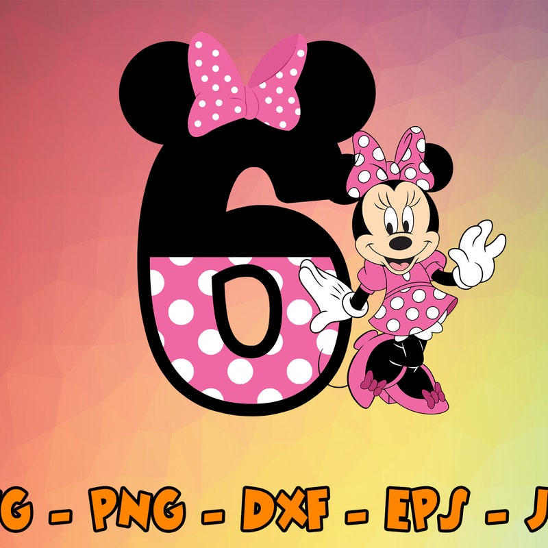 Minnie Mouse and Number 6 - Etsy