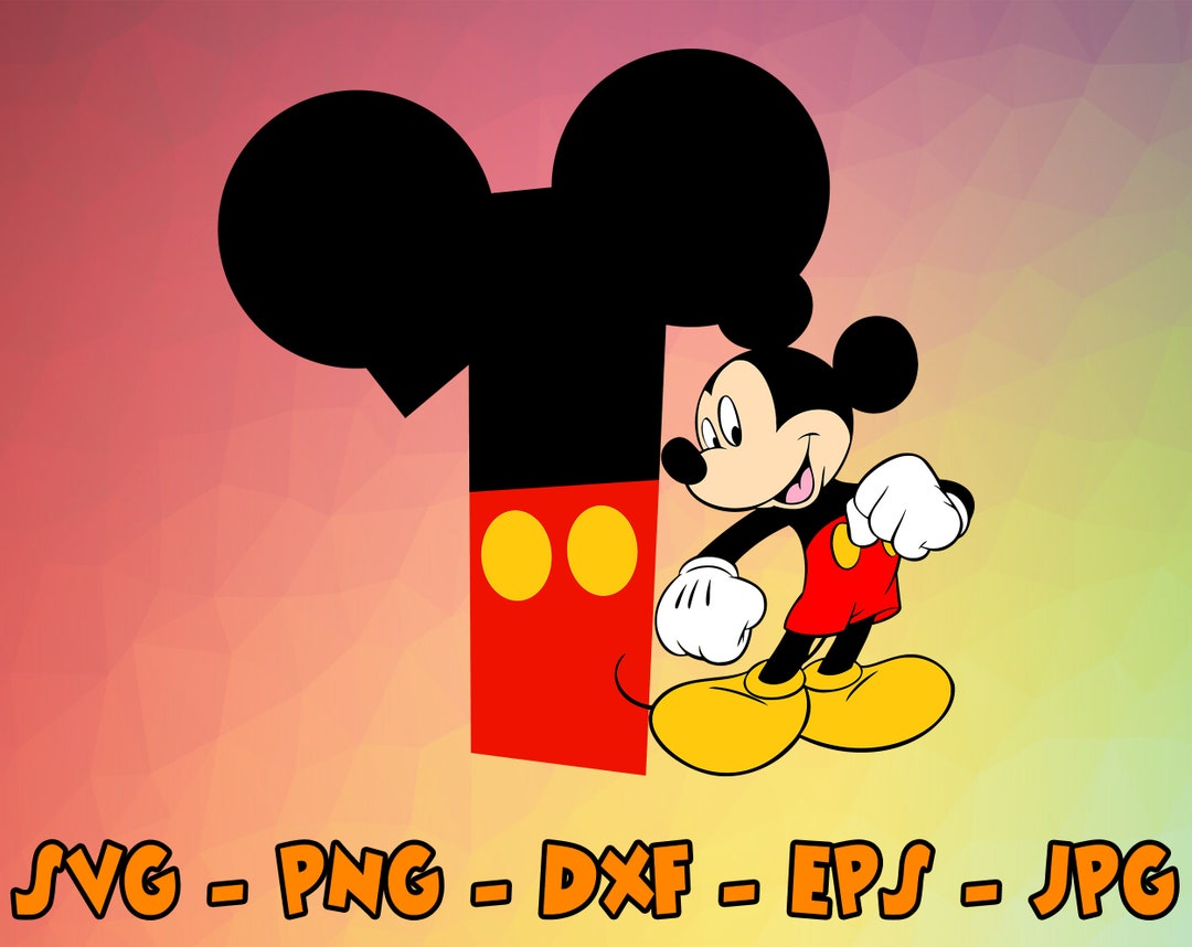 Birthday Mickey Mouse Svg, Cupcake Toppers, Cupcake Pick, 1st Birthday ...