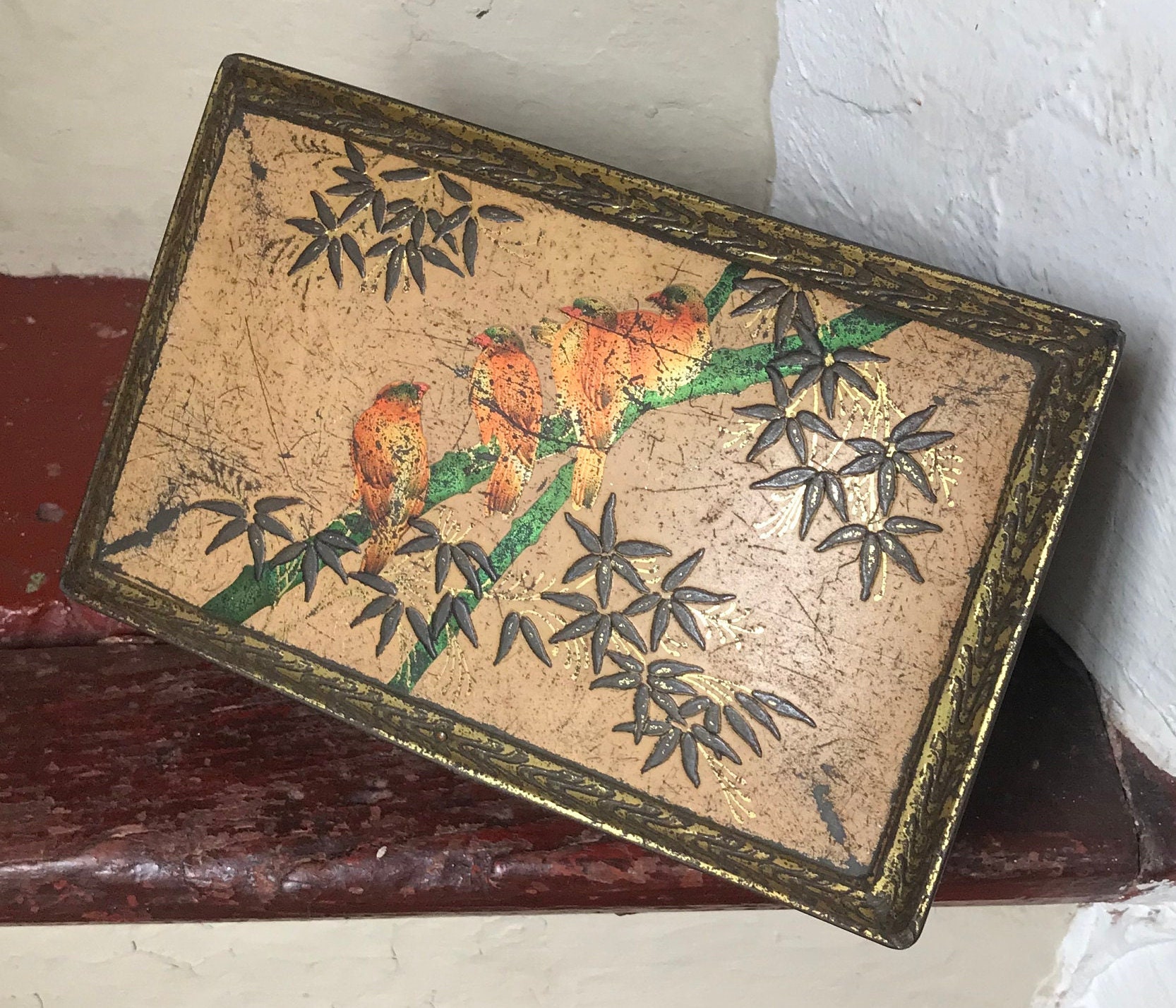 Box Sheet Metal With Lock Patterns Asian Japan China Birds - Etsy