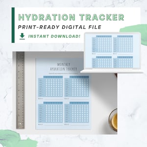Printable Hydration Tracker, Water Tracker, Instant Download for Goal ...