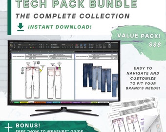 Fashion Tech Pack Designer's Tech Pack Template Excel - Etsy