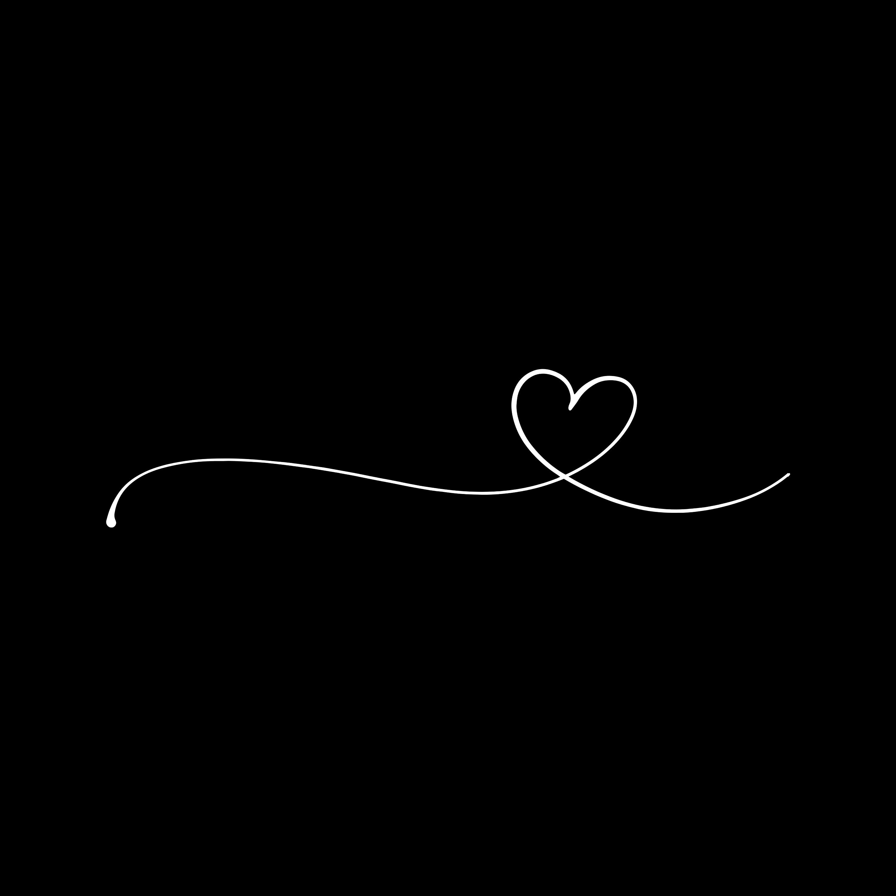 Horizontal Heart Line Art: Black, White & Yellow (digital Download) - Etsy