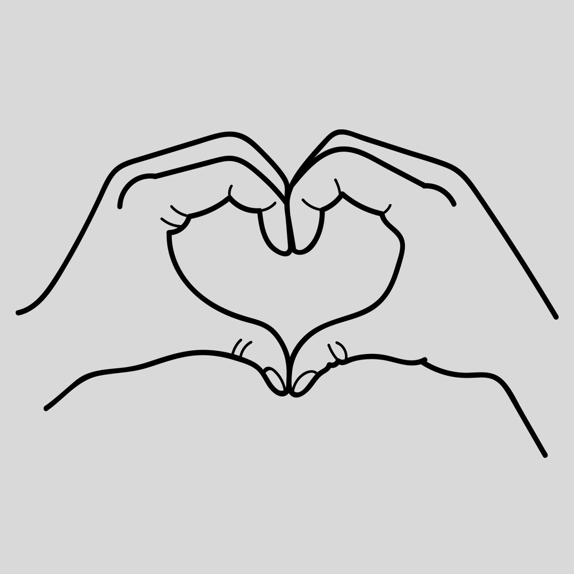 Hand Heart Design || Heart Printable || Love Hands Artwork ...