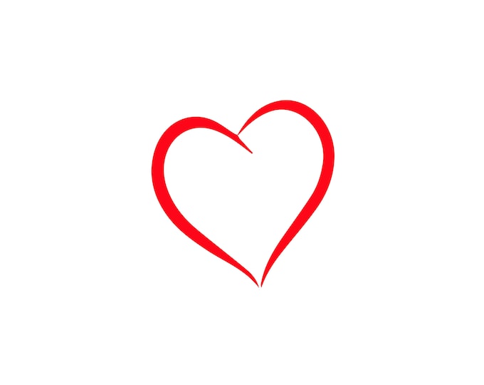 Horizontal Heart Line Art: Black, White & Yellow (digital Download ...