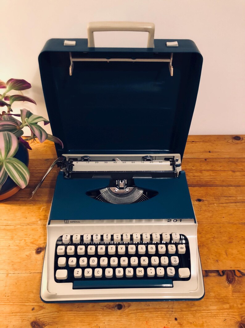 Imperial Litton 201 Typewriter in Teal and Cream. Original Case and New ...