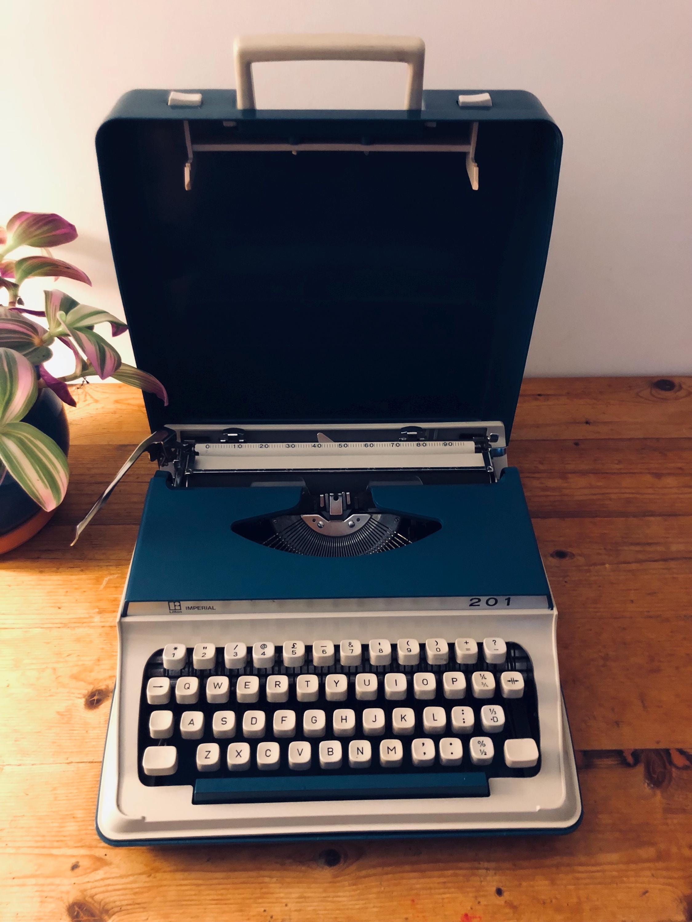 Imperial Litton 201 Typewriter in Teal and Cream. Original Case and New ...