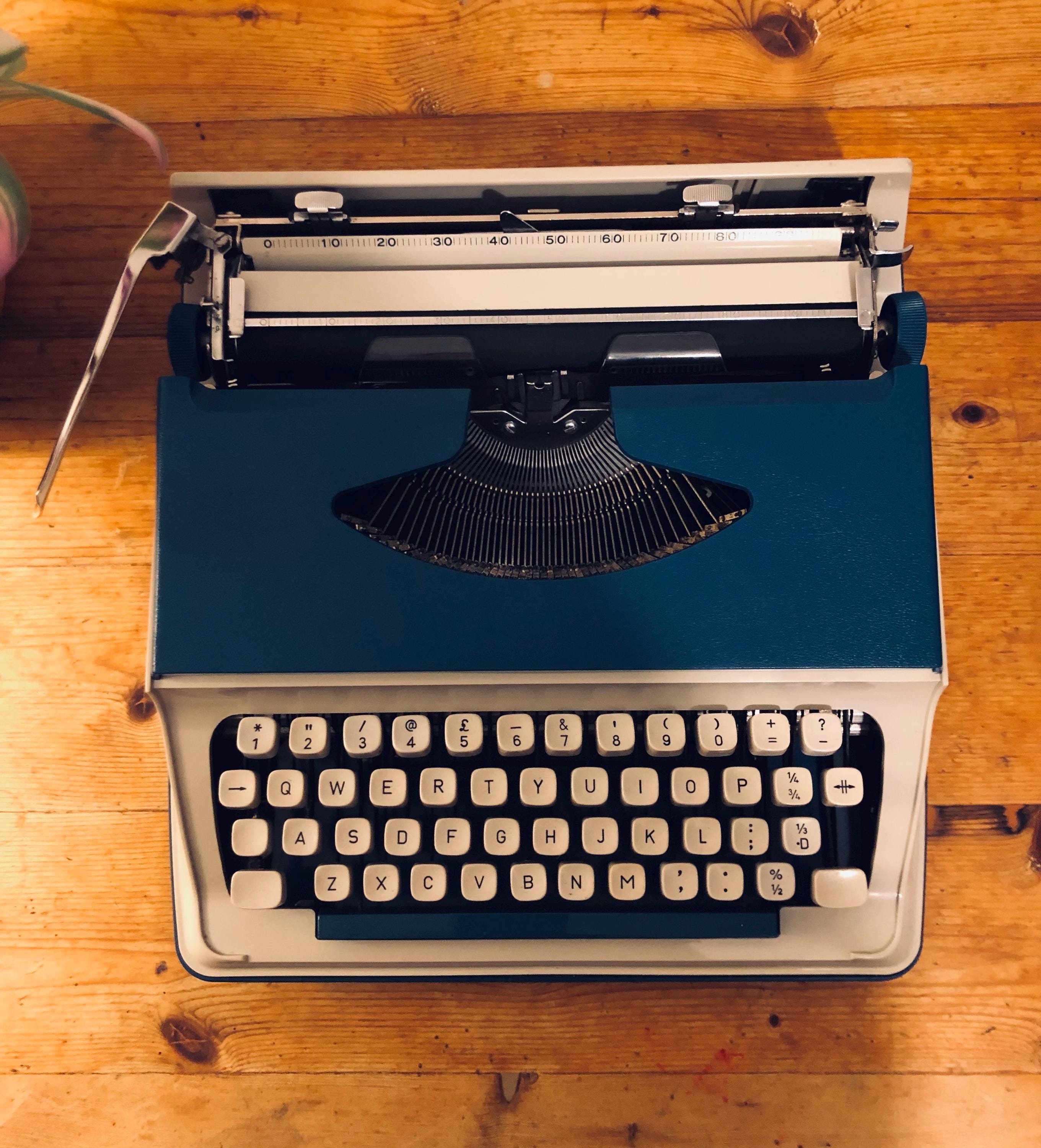 Imperial Litton 201 Typewriter in Teal and Cream. Original Case and New ...