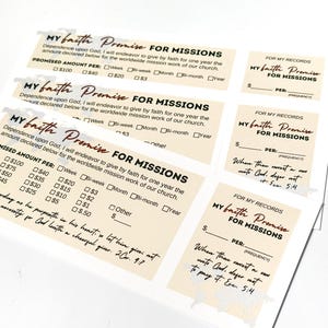 Faith Promise Missions Pledge Card With Tear off Canva Template - Etsy