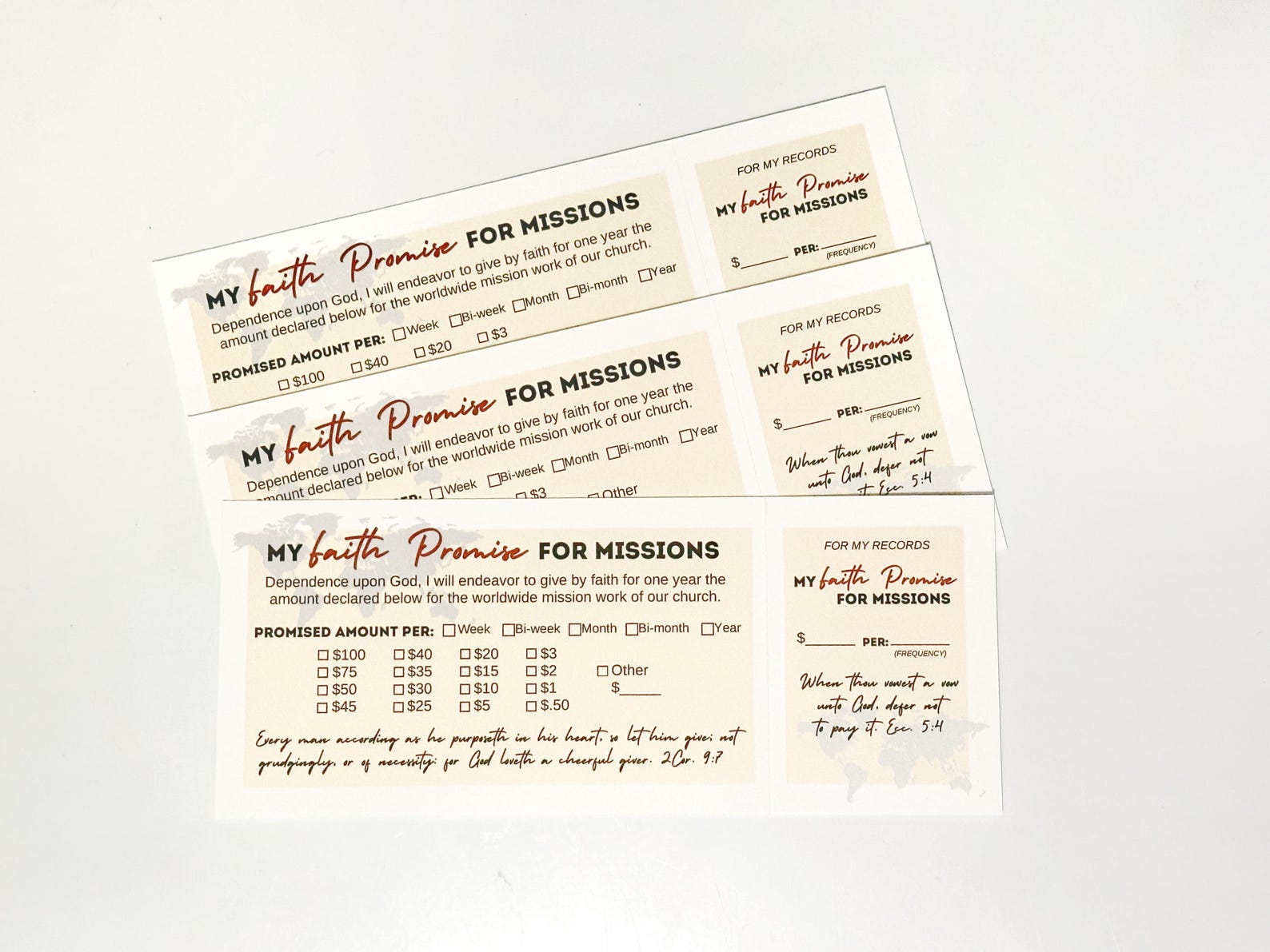 Faith Promise Missions Pledge Card With Tear off Canva Template - Etsy