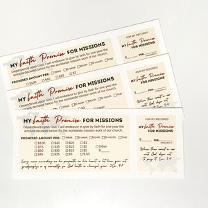 Faith Promise Missions Pledge Card With Tear off Canva Template - Etsy