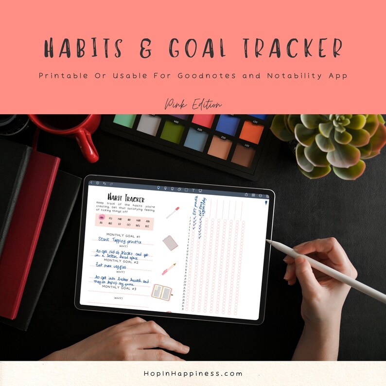 Printable Habit Tracker, Goal Tracker, Planner Inserts, Daily Routine ...