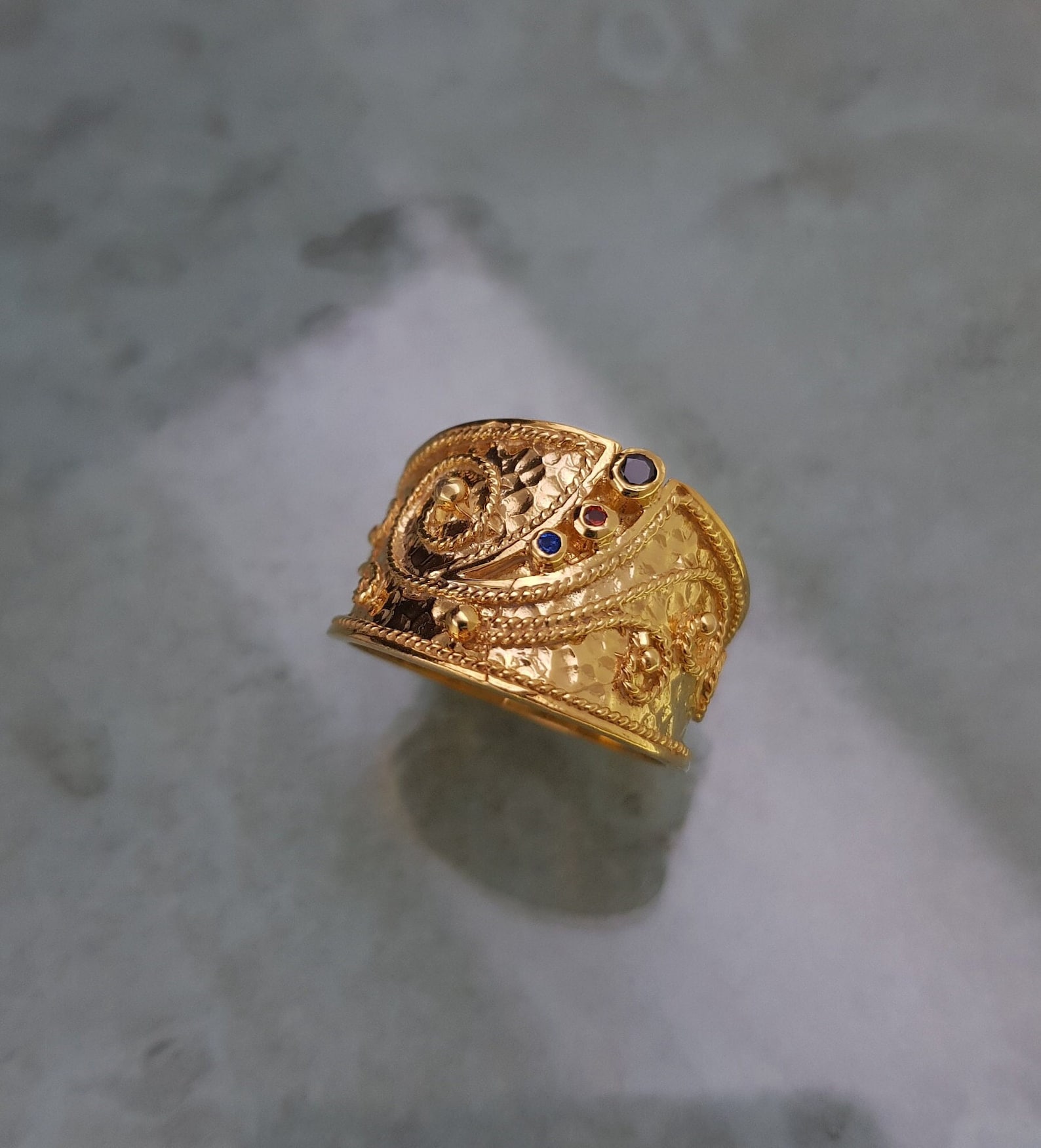 Ancient Byzantine Rings 24k Gold Plated , 9k Yellow Gold and 18k Yellow ...