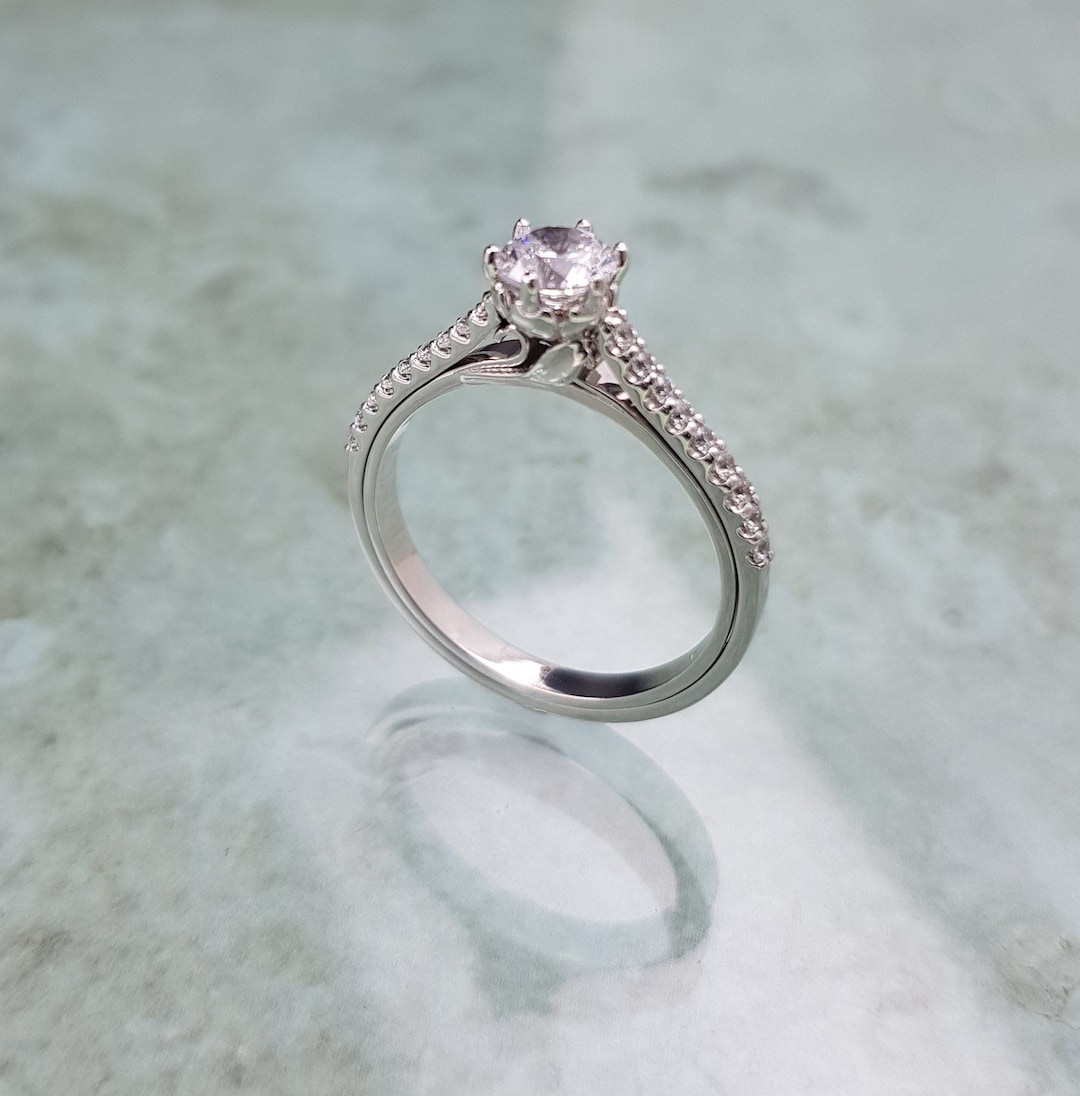 Diamond Twisted Engagement Ring - Etsy