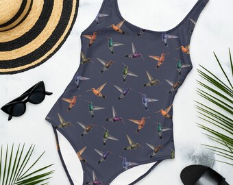 One Piece Hummingbird Swimsuit - Etsy